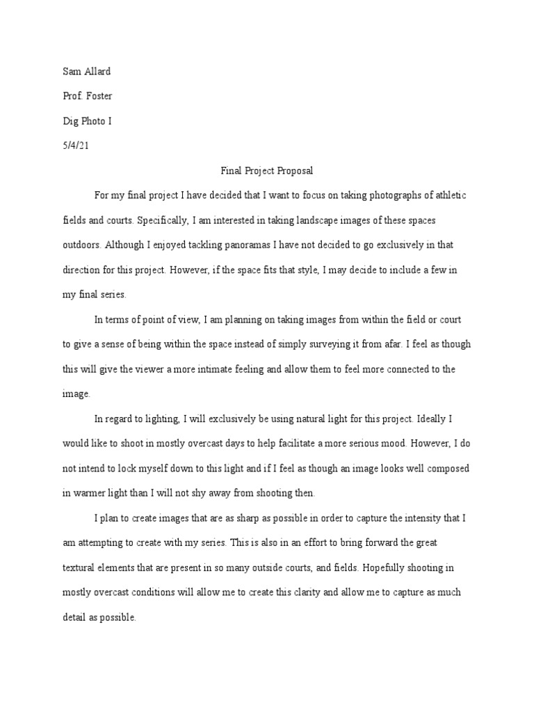 Dig Photography Final Project Proposal | PDF | Psychological Concepts