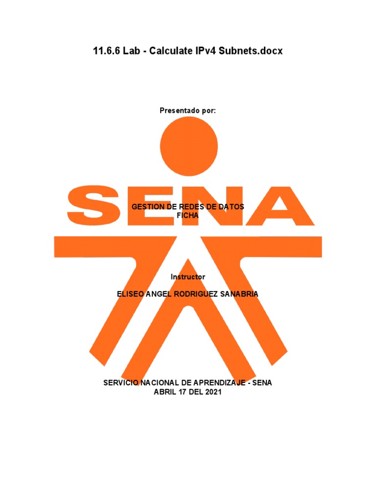 IPv4 Subnet Calculation Lab | PDF | Dirección IP | Protocolos de internet