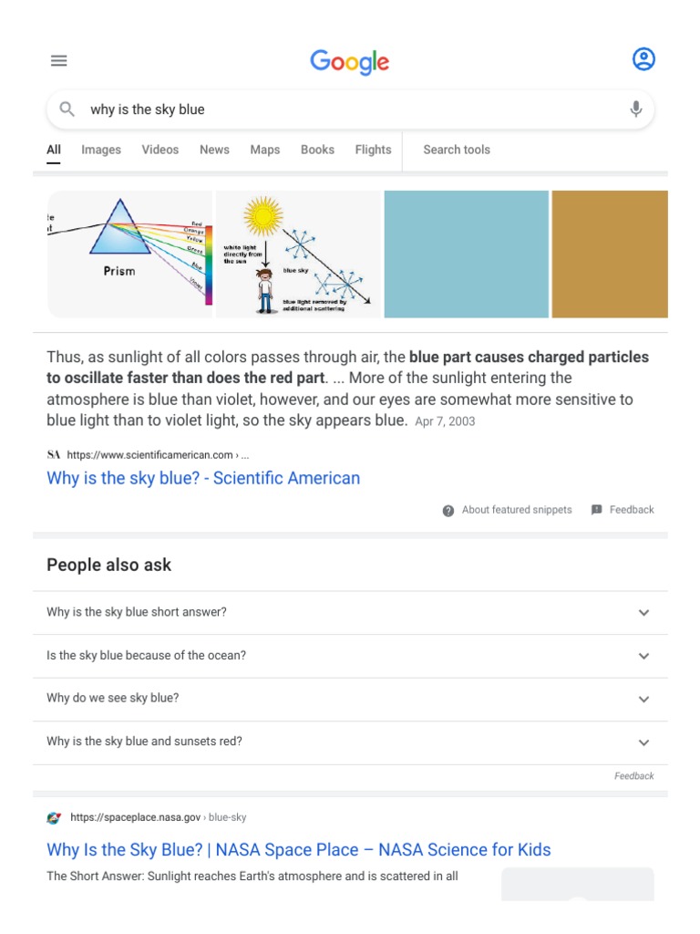 Why Is The Sky Blue - Google Search | PDF | Sky | Scattering
