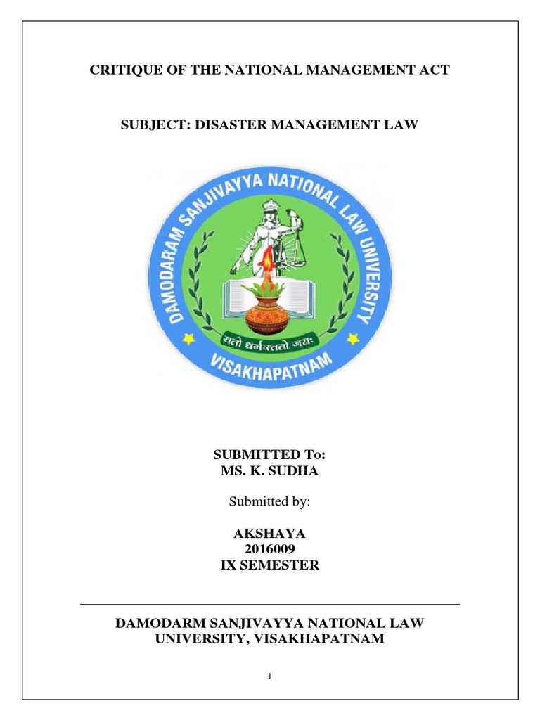 Disaster Management Project - 2016009 | PDF | Emergency Management ...