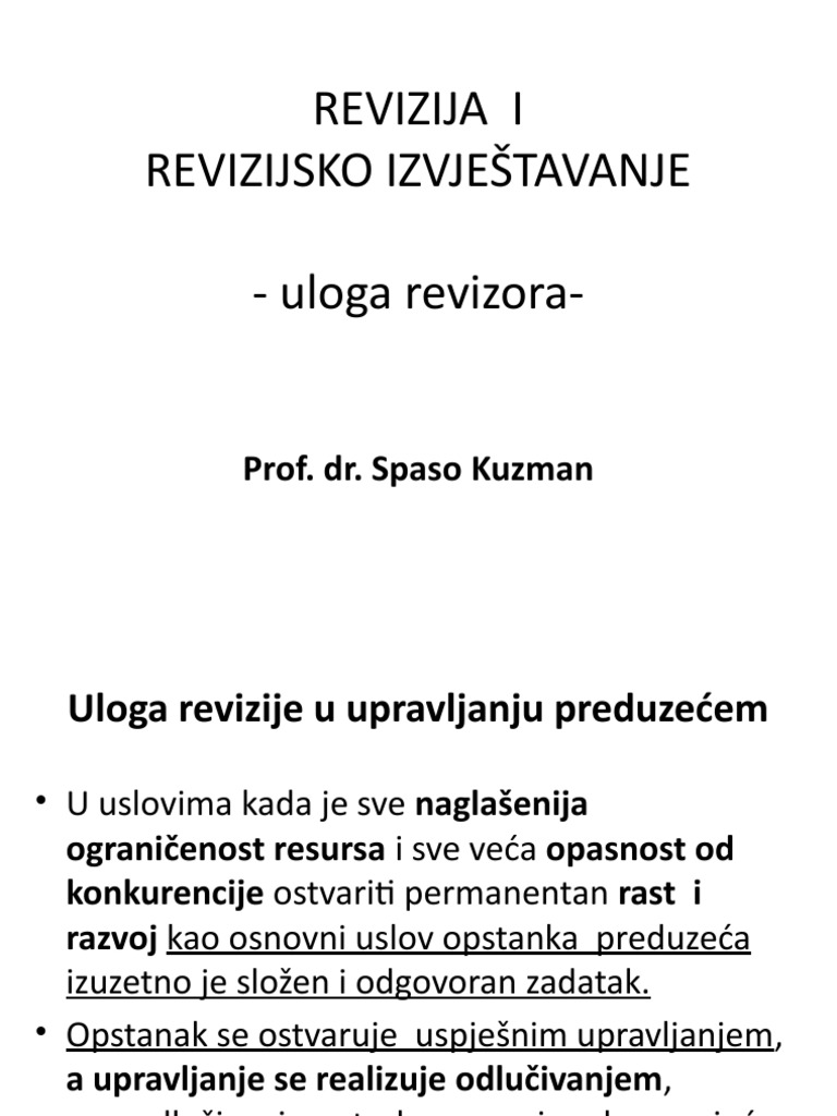 Revizija Za Ispit | PDF