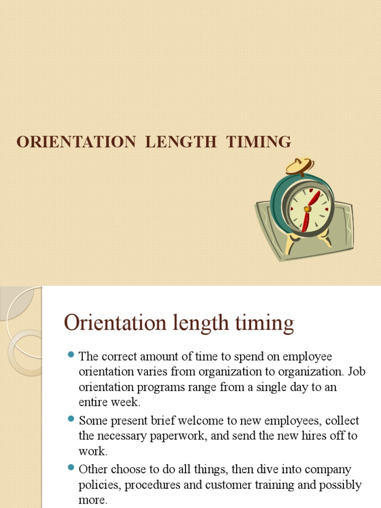 Orientation Length Timing | PDF