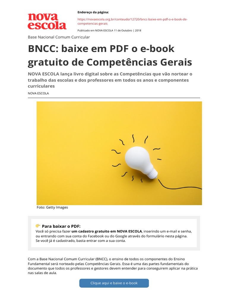 BNCC Baixe em PDF o e Book Gratuito de Competencias Geraispdf | PDF