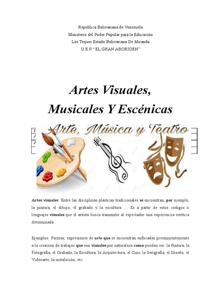 Artes Visuales | PDF | Pintada | Las artes escénicas