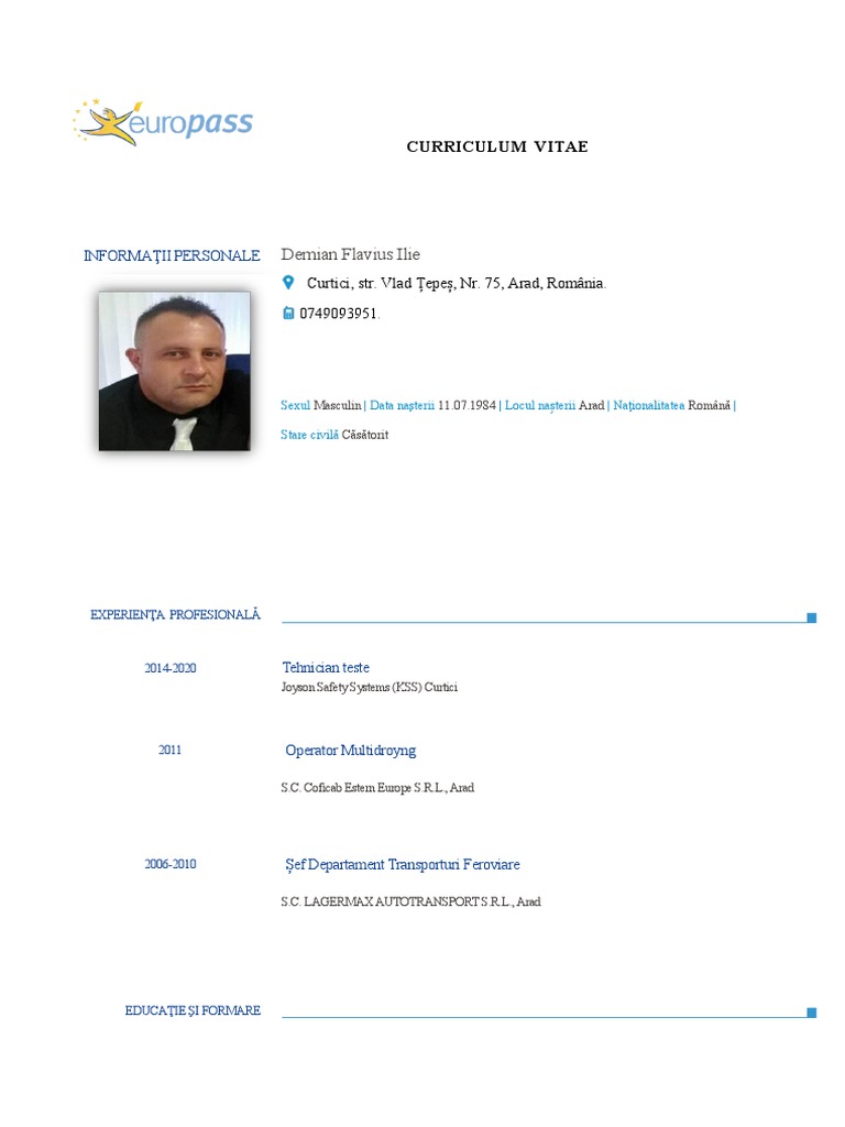 Curriculum Vitae Demian Flavius Ilie | PDF