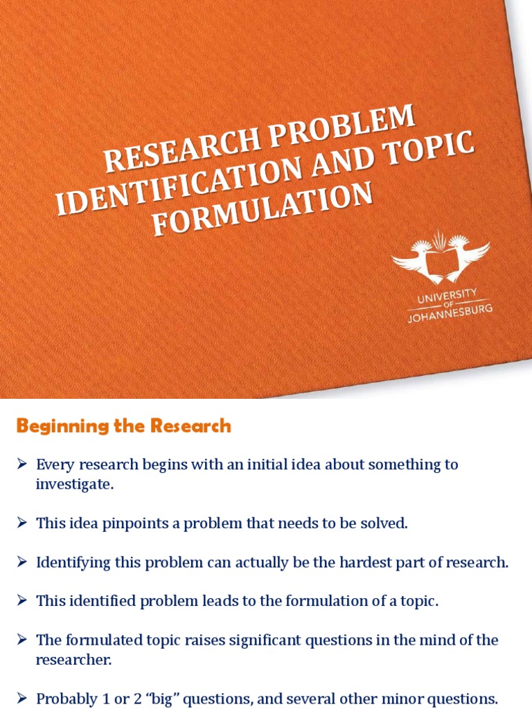Research Problem Identification and Topic Formulation | PDF | Customer ...