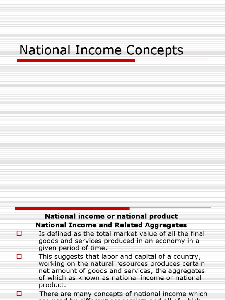 National Income Concepts | PDF | Index (Economics) | Income
