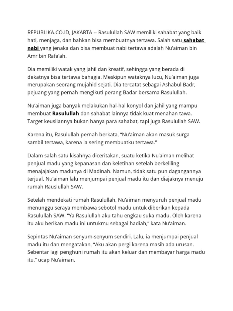 Kisah Nu'aiman | PDF