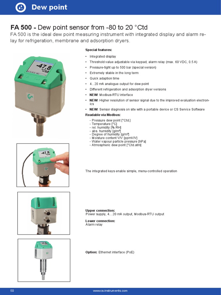 Data_sheet_FA500_EN | PDF | Humidity | Sensor
