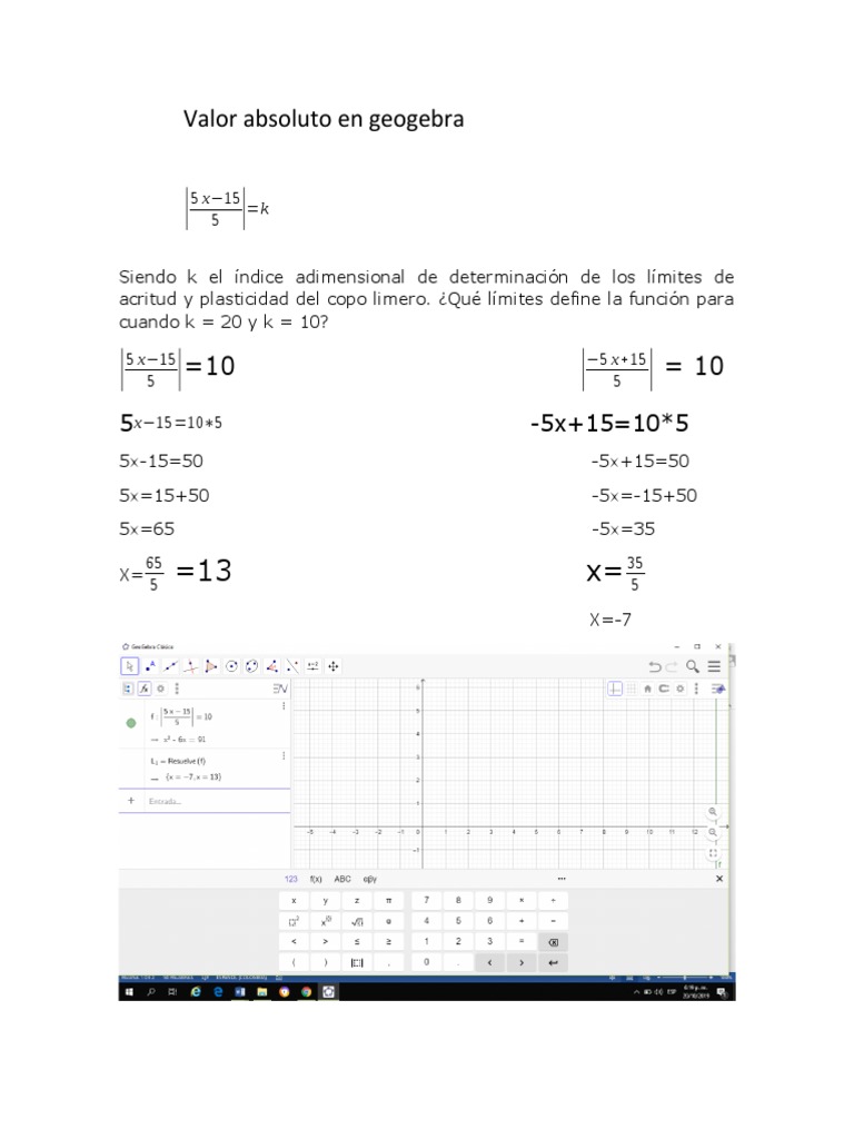 Valor Absoluto en Geogebra | PDF