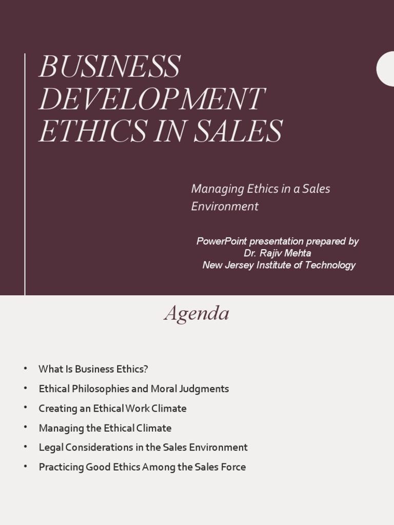 Managing Ethics in A Sales Environment CH 2BB | PDF | Business Ethics ...