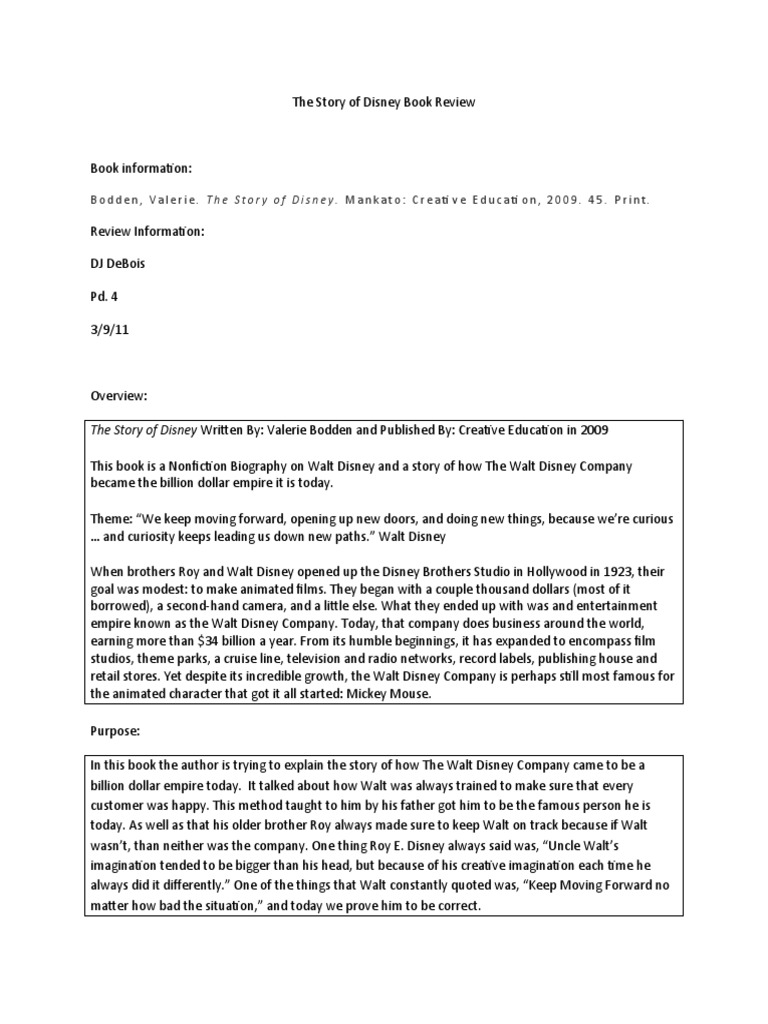 The Story of Disney Book Review | PDF | The Walt Disney Company | Walt ...