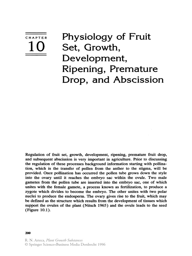 Physiology of Fruit Set, Growth, Development, Ripening, Premature Drop ...