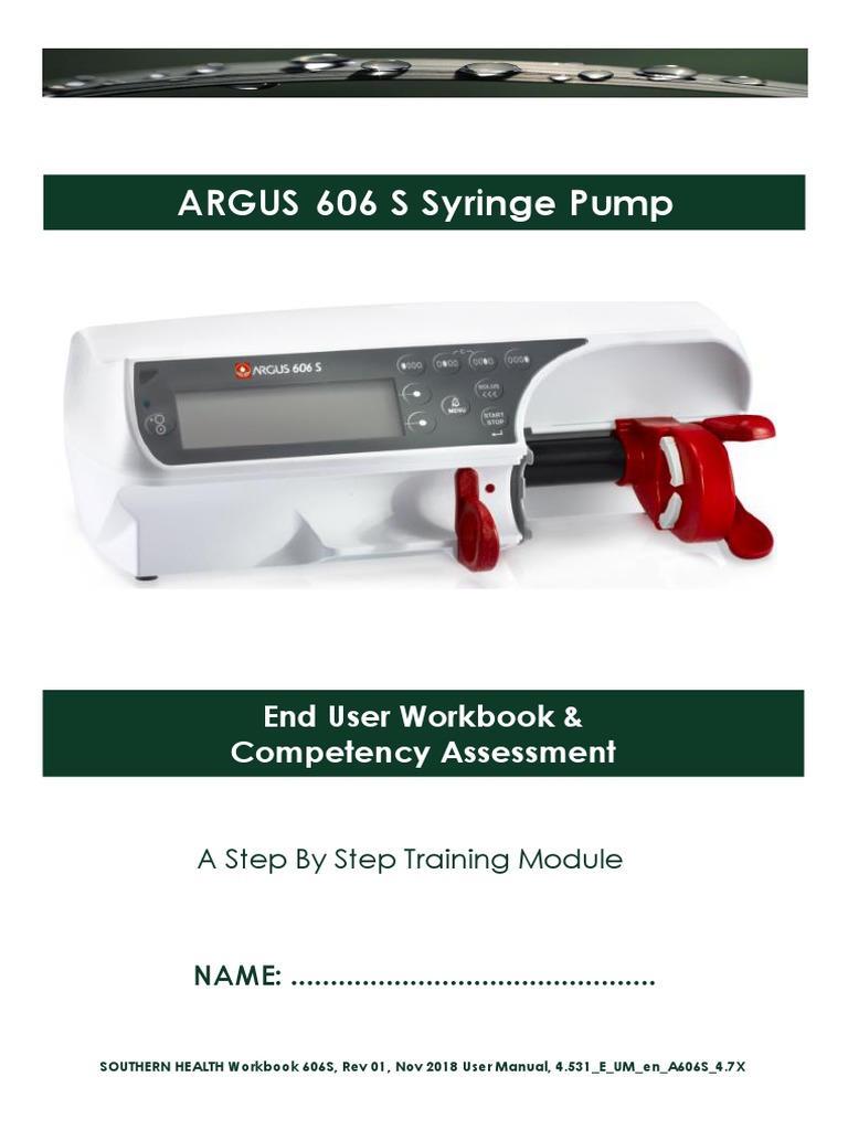 ARGUS 606S Syringe Pump Training Guide | PDF | Menu (Computing ...