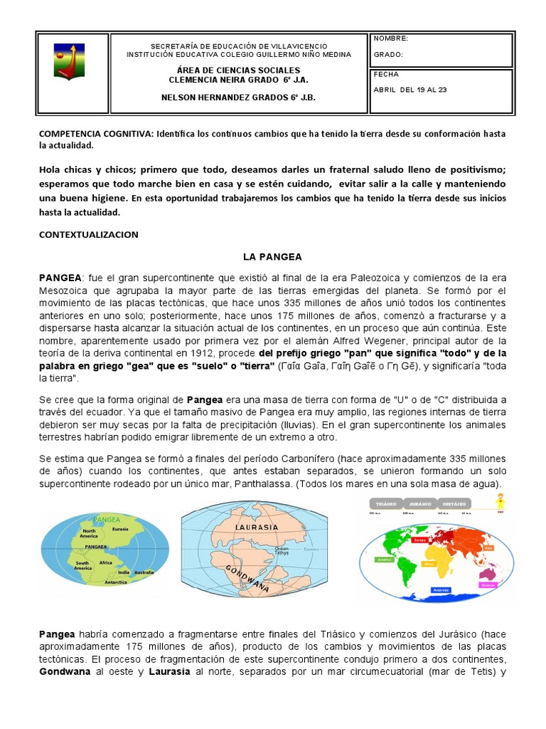 Guia Cambios de La Tierra Grado 6. | PDF | Tierra | Ciencias de la Tierra