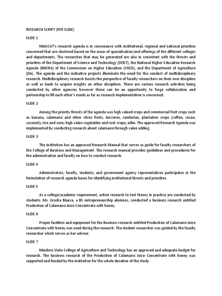 Research Script | PDF | Interdisciplinarity | Agriculture