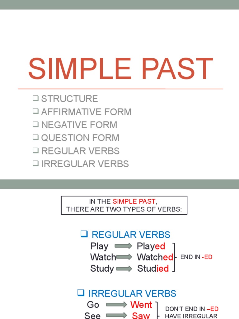 Simple Past Structure Overview | PDF | Question | English Language
