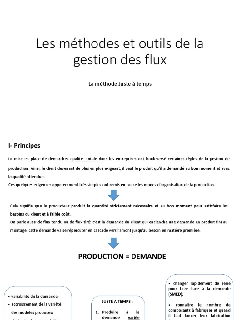 Les Méthodes Et Outils de La Gestion Des Flux | PDF | Inventaire | Économie