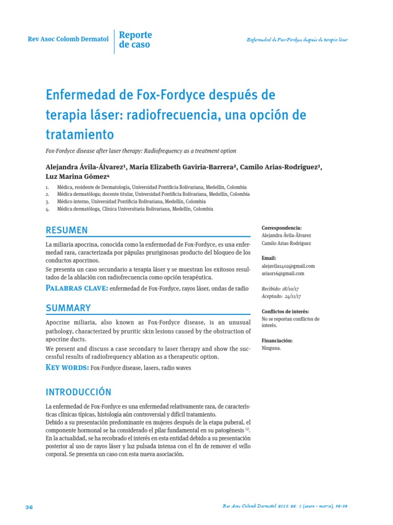 8 Enfermedad de Fox-Fordyce Despues de Terapia Laser Radiofrecuencia ...