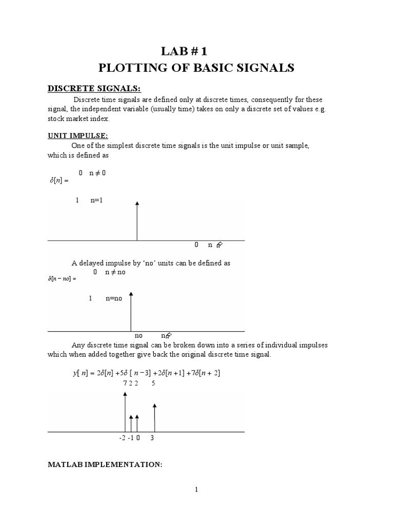 Lab # 1 Plotting of Basic Signals | PDF | Trigonometric Functions ...