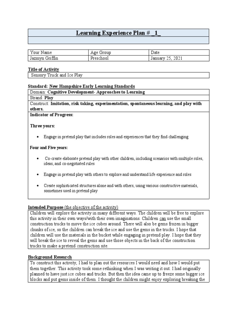 Learning Experience Plans | PDF | Senses | Perception