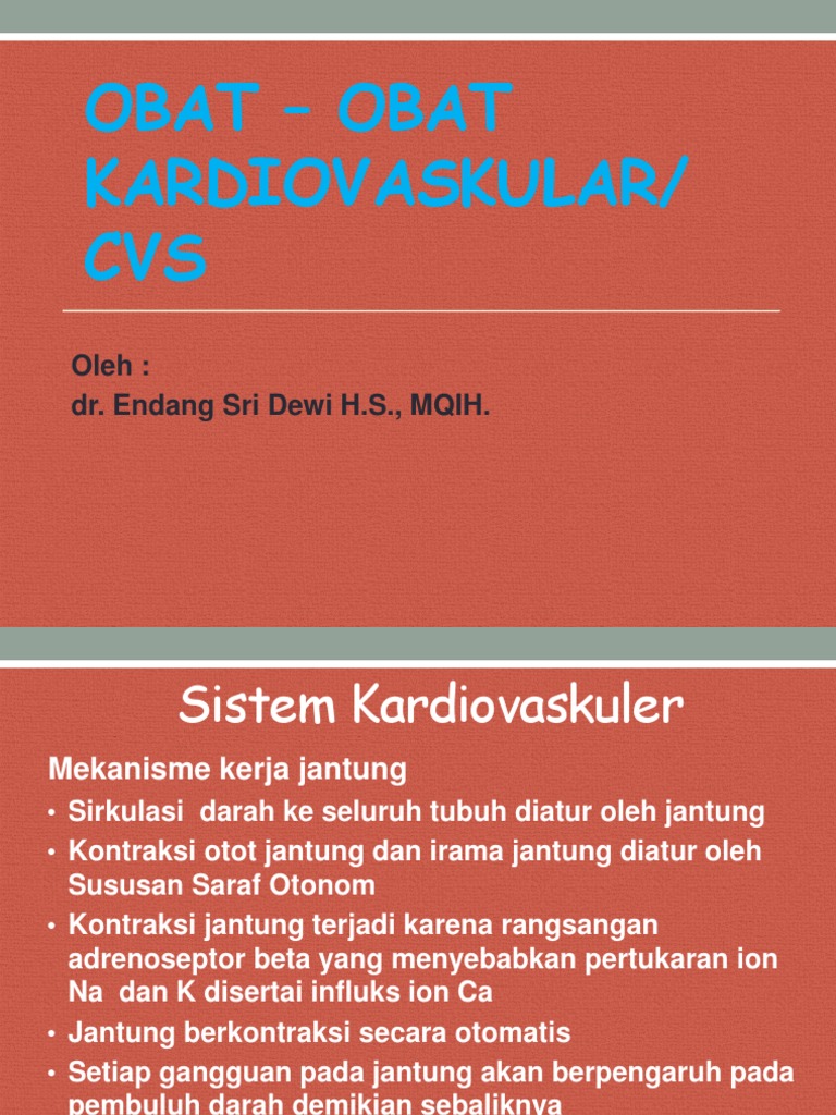 Obat Kardiovaskular: Jenis dan Mekanisme | PDF