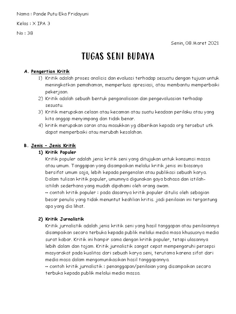 38 - Pande Putu Eka Fridayuni - Jenis-Jenis Kritik | PDF
