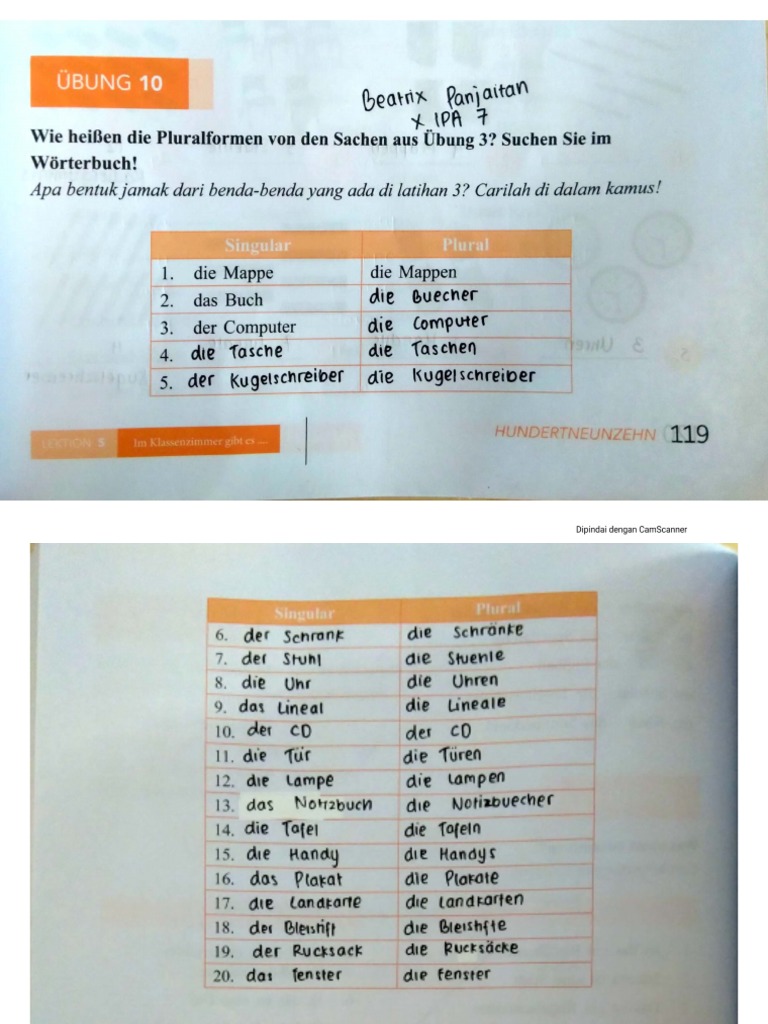 Tugas Bhs Jerman (Ubungen) | PDF