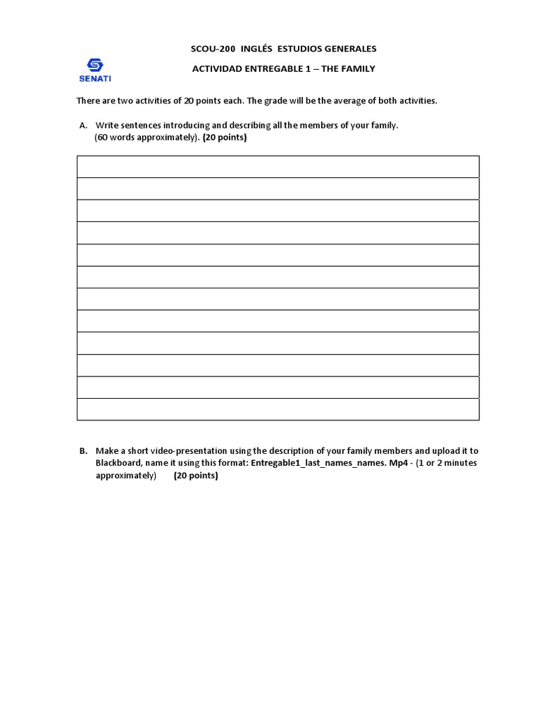 Actividad Entregable 1 - SCOU-200 - The Family | PDF | Language Arts ...