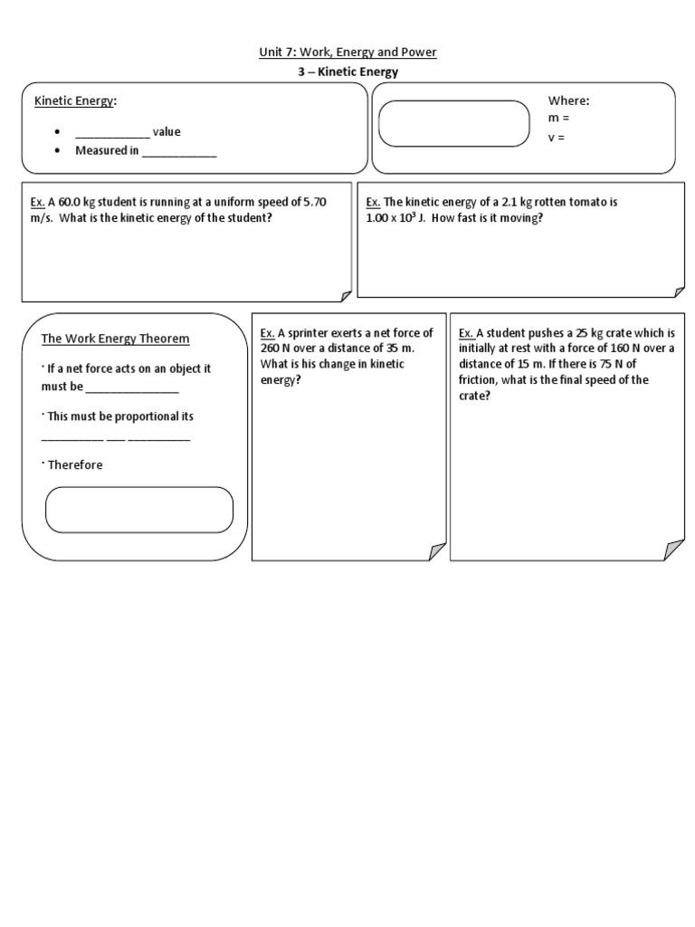 Notes - 3 - Kinetic Energy | PDF | Kinetic Energy | Temporal Rates