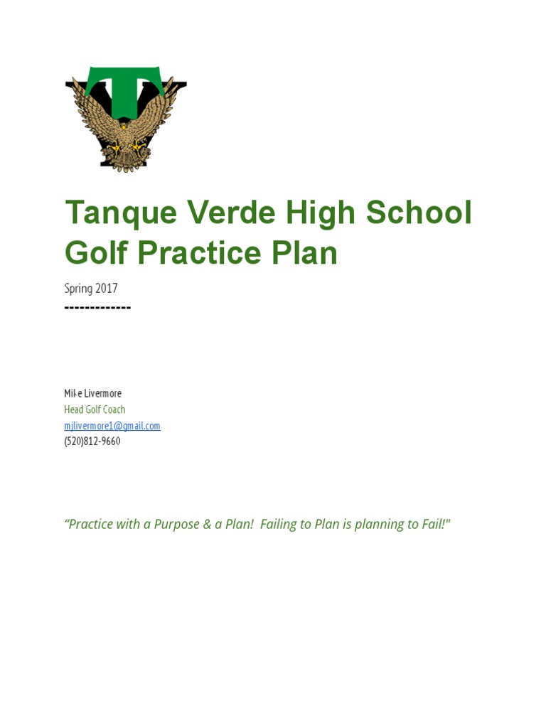 T Vhs Golf Practice Plan 20172 | PDF | Golf Course | Golf Stroke Mechanics