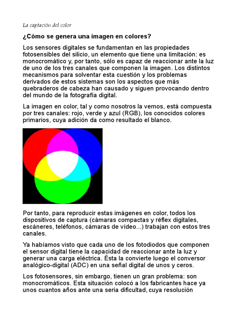 Captación de Color-Matriz de Bayer | PDF | Cámara digital | Color