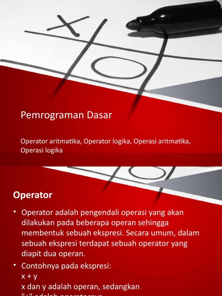 Materi Pemrograman Dasar 4.2 Operator Aritmatika, Operator Logika ...