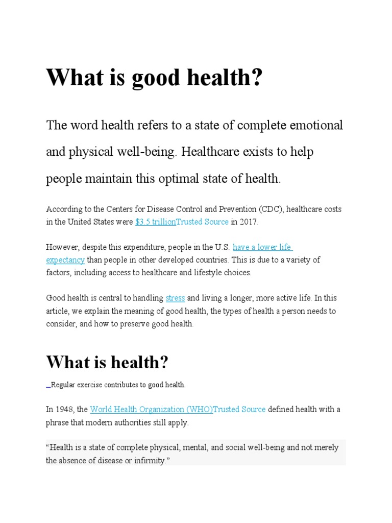 What Is Health? | PDF