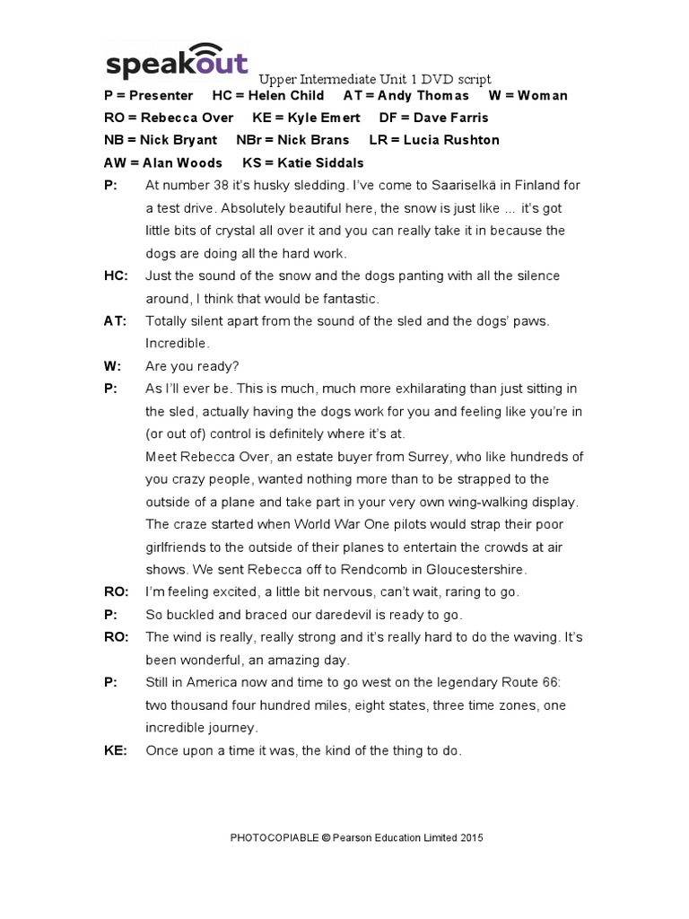 Speakout Upper-Intermediate 2nd. BBC DVD Scripts | PDF | Okinawa ...