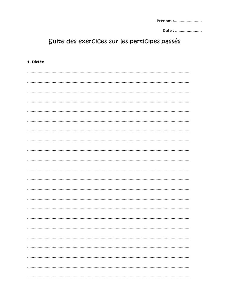 Exercices sur les Participes Passés | PDF