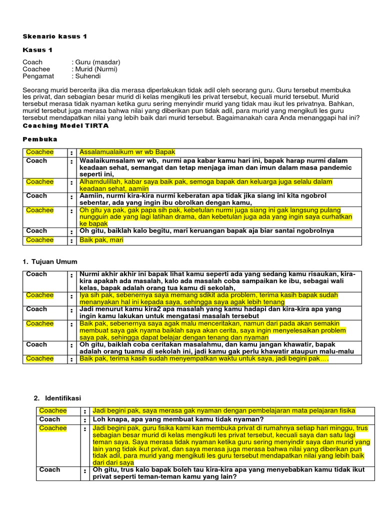Kasus 2 Coaching Model Tirta | PDF