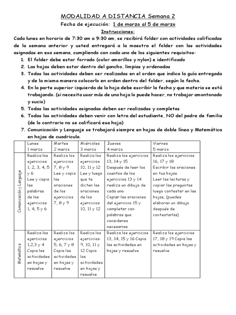 Ejercicios de Modalidad a Distancia | PDF