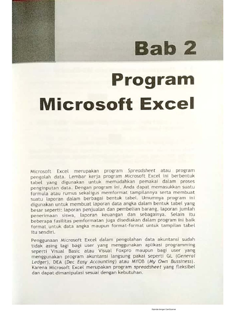 Bab 2 Program Microsoft Excel | PDF