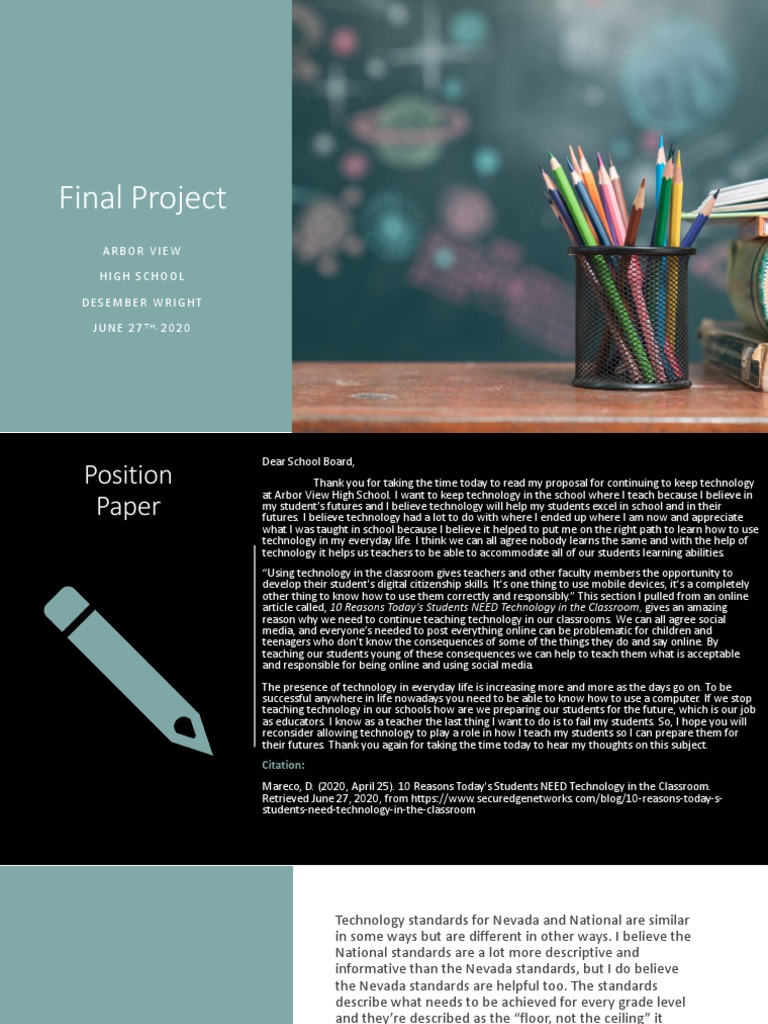 Final Project School Board Proposal | PDF | Teachers | Lesson Plan