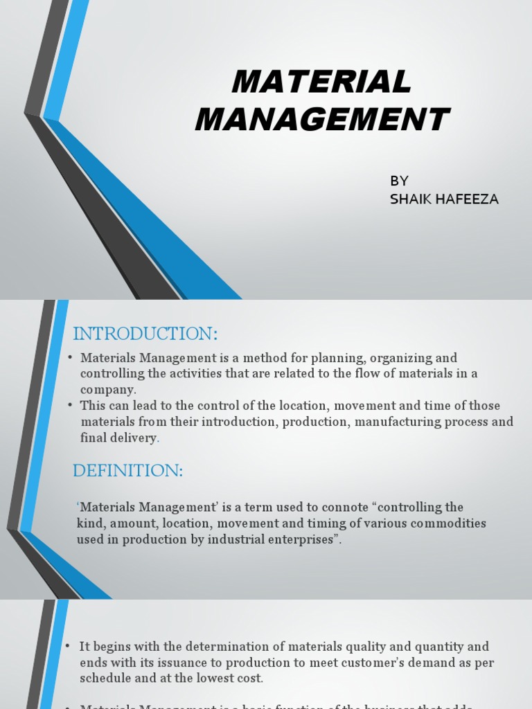 Material Management Functions, Need, Use | PDF | Product (Business ...