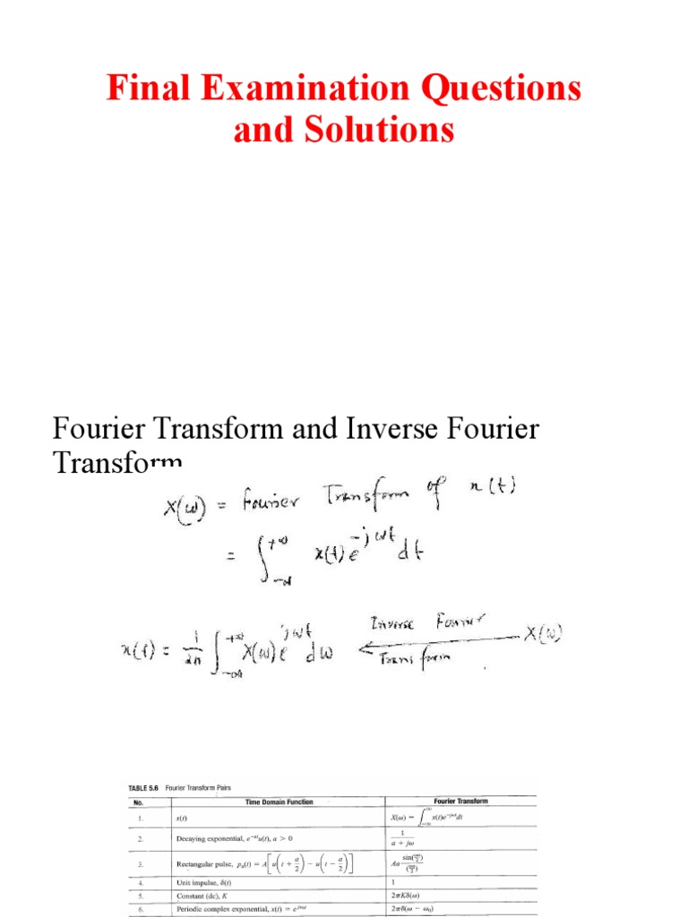 Fourier Transform Problem Updated | PDF | Teaching Methods & Materials ...