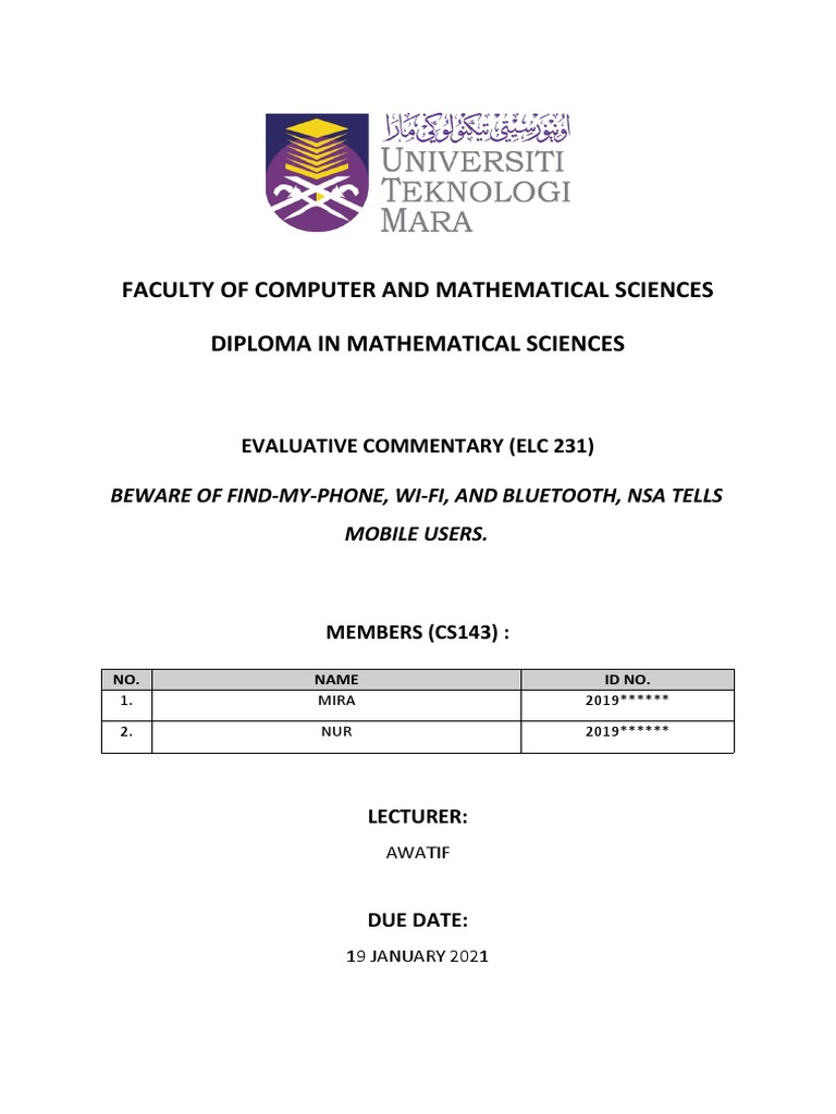 Evaluative Commentary Elc231 | PDF | Ios | Mobile App