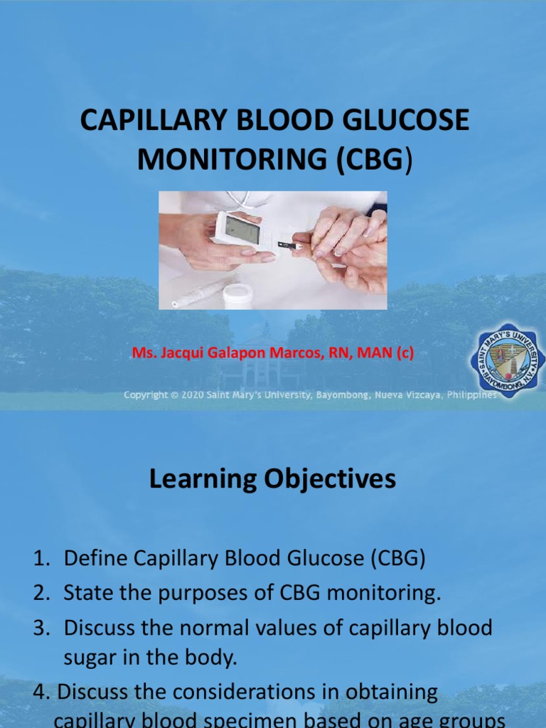 Capillary Blood Glucose Monitoring (CBG) | PDF | Endocrine Pancreas ...