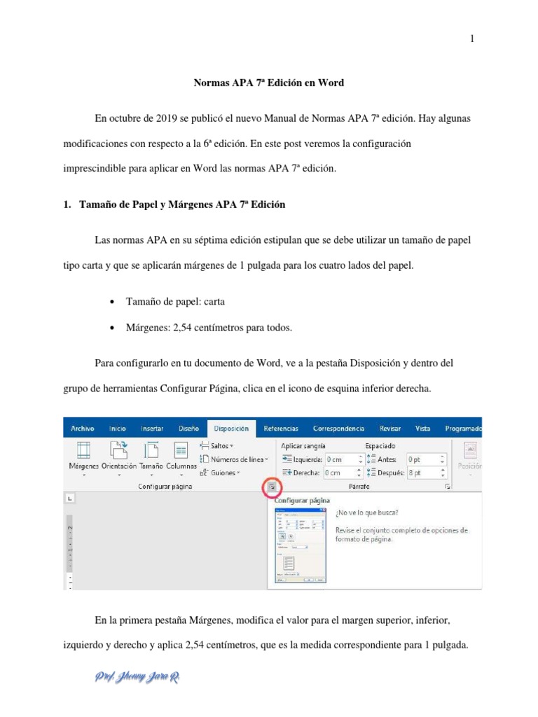 Configurando el formato APA 7a edición en Microsoft Word | PDF ...