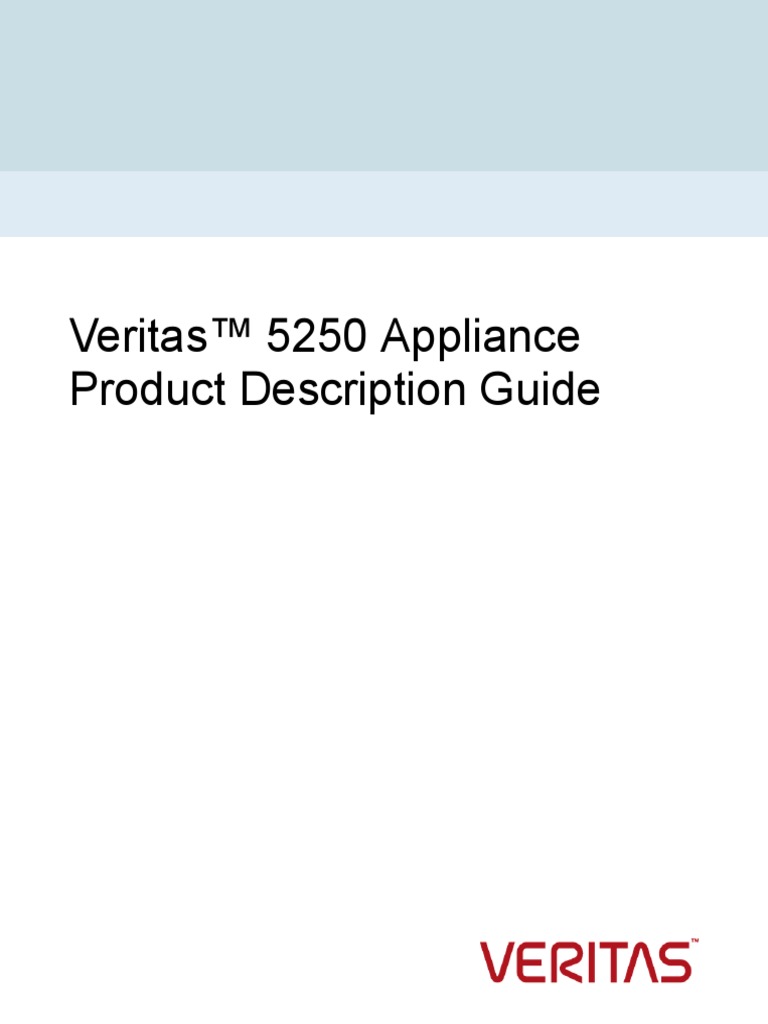 Veritas 5250 Appliance Product Description Guide | PDF | Hard Disk ...