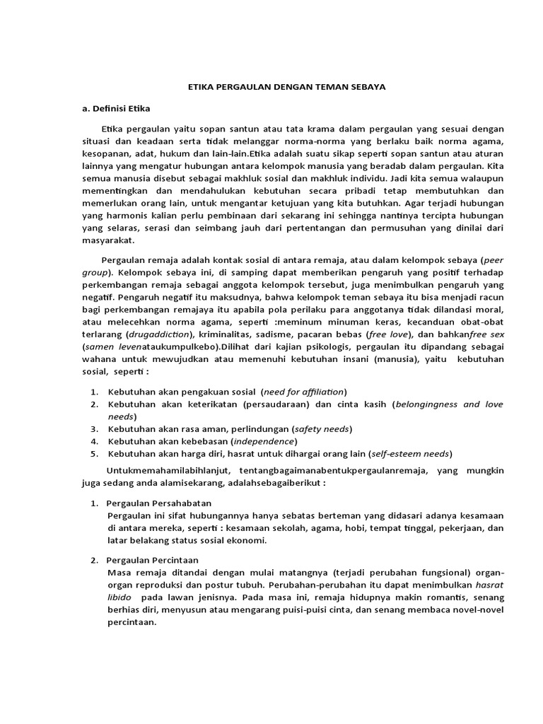 Etika Pergaulan | PDF