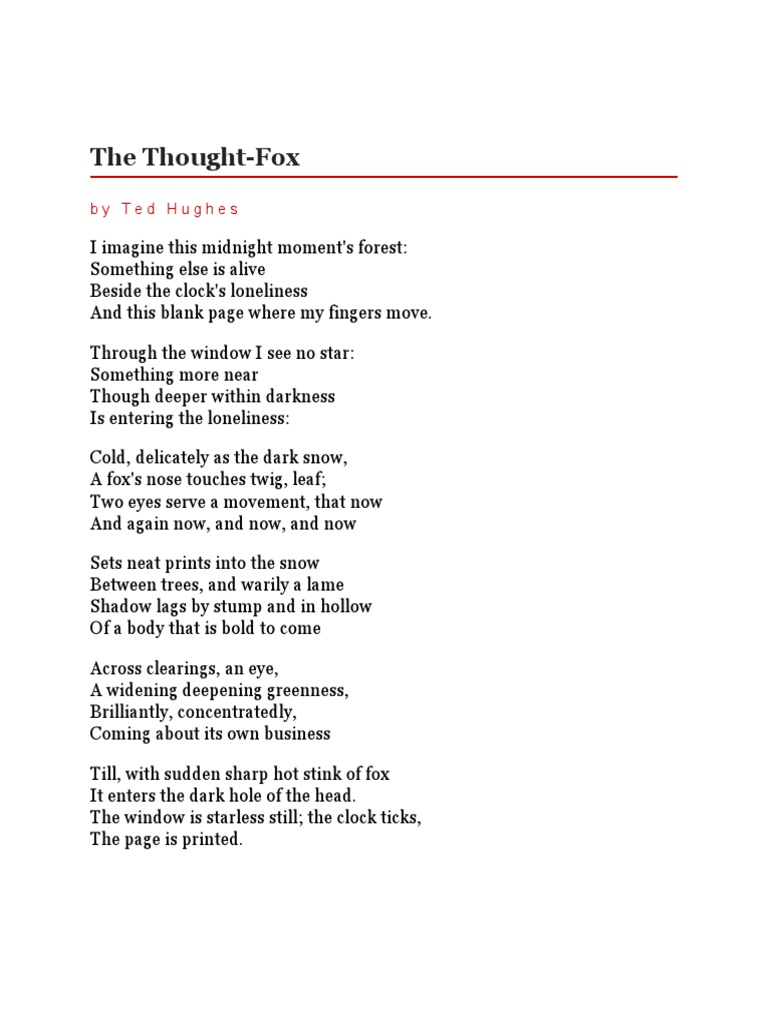Ted Hughes Poems | PDF | Nature