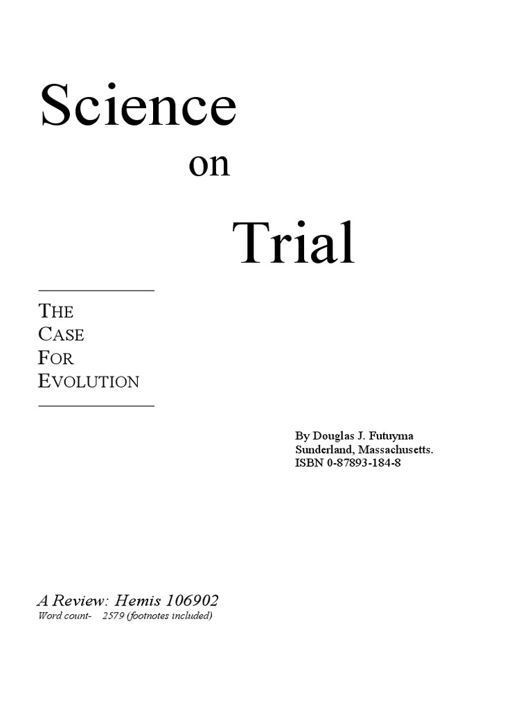 Book Review: Science On Trial - The Case For Evolution. Douglas Futuyma ...