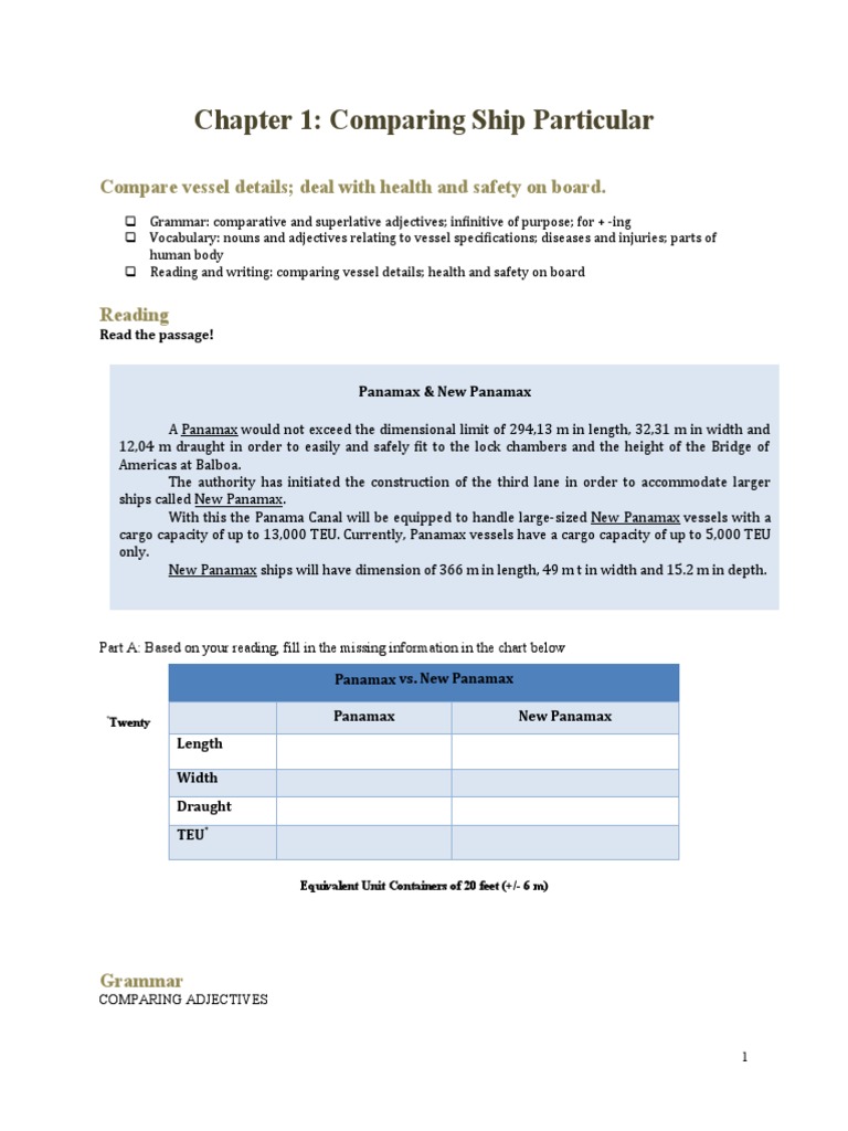 Chapter 1 Comparing Ship Particular | PDF | Linguistic Morphology | Grammar